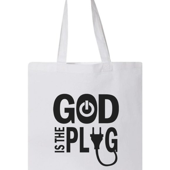 Bags | God Is The Plug Religious Tote Bag | Poshmark